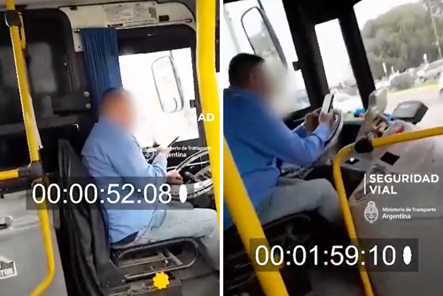 Un chofer de colectivo fue suspendido por usar el celular mientras ...
