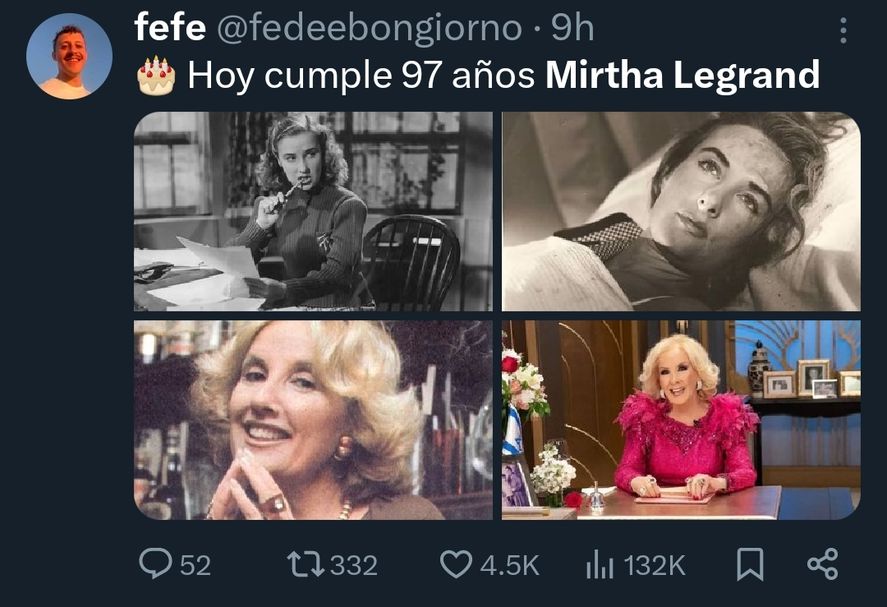 Homenajes, recordatorios y memes por los 97 años de Mirtha Legrand ...
